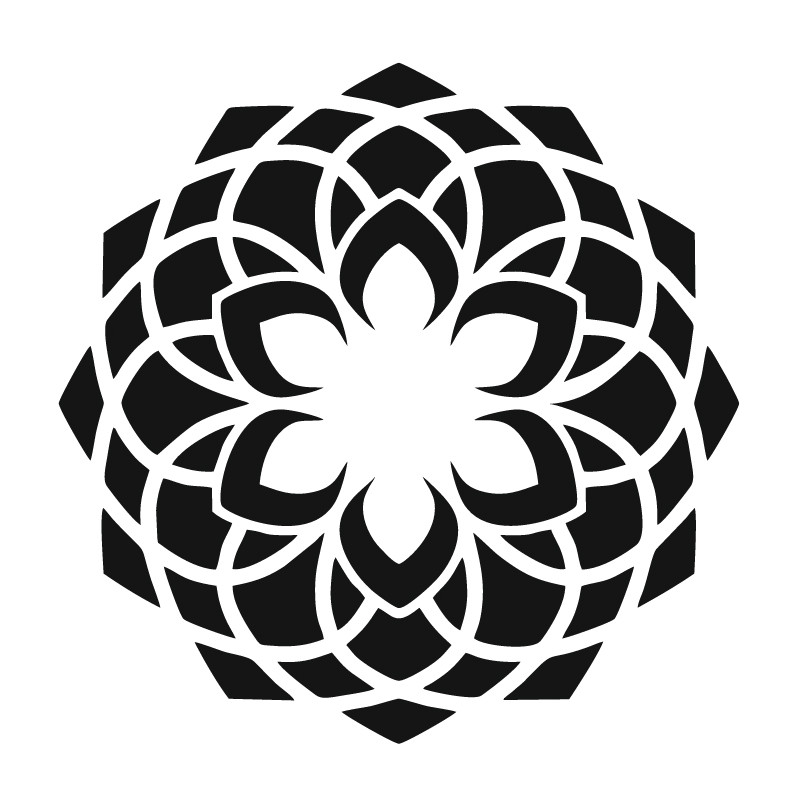 Šablona na hennu Ornamentální mandala 7×7cm – jednorázová, samolepicí